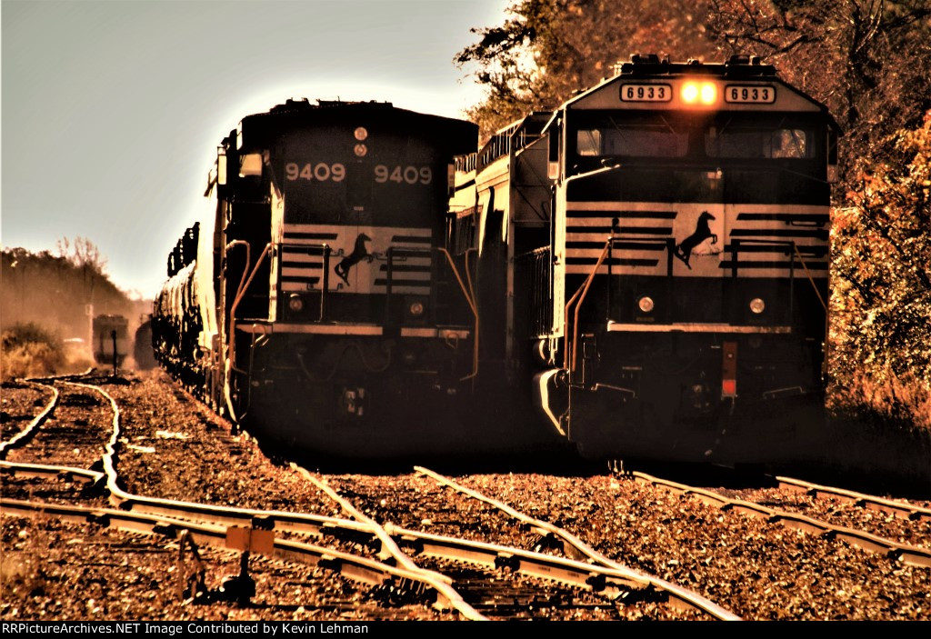NS 6933 & 9409 sitting in Delmar Yard